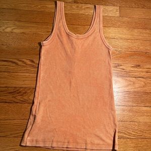 Tops | Orange Ribbed Tank | Poshmark